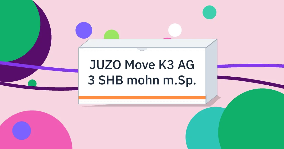 Symbolbild: Packung mit der Aufschrift JUZO Move K3 AG 3 SHB mohn m.Sp. (PZN 18587253) – Verfügbarkeit und Bezug in Apotheken in Frankfurt am Main