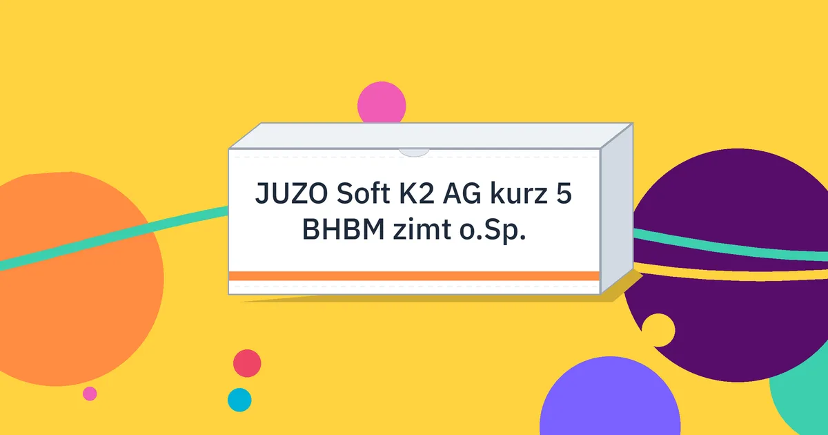 Symbolbild: Packung mit der Aufschrift JUZO Soft K2 AG kurz 5 BHBM zimt o.Sp. (PZN 14861496) – Verfügbarkeit und Bezug in Apotheken in Frankfurt am Main