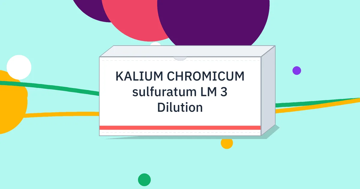 Symbolbild: Packung mit der Aufschrift KALIUM CHROMICUM sulfuratum LM 3 Dilution (PZN 12919547) – Verfügbarkeit und Bezug in Apotheken in Frankfurt am Main
