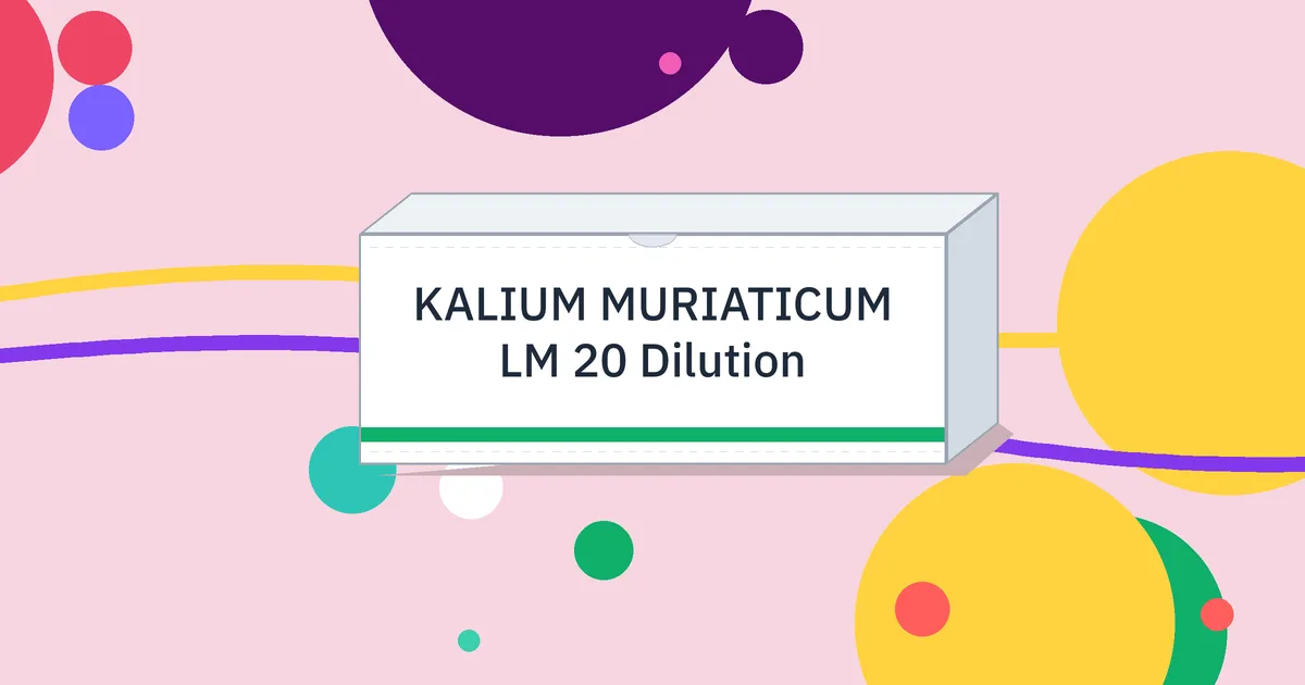 Symbolbild: Packung mit der Aufschrift KALIUM MURIATICUM LM 20 Dilution (PZN 12922911) – Verfügbarkeit und Bezug in Apotheken in Frankfurt am Main