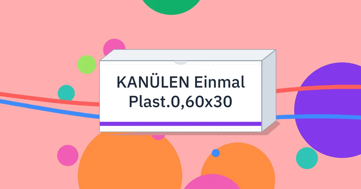 Symbolbild: Packung mit der Aufschrift KANÜLEN Einmal Plast.0,60x30 (PZN 01964467) – Verfügbarkeit und Bezug in Apotheken in Frankfurt am Main