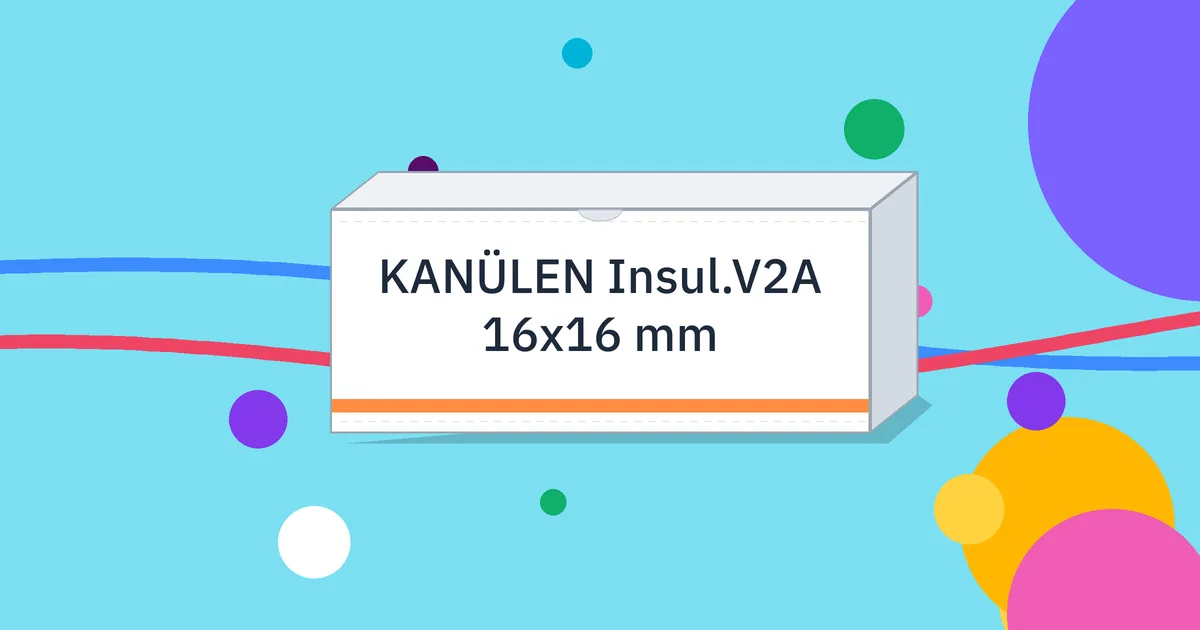 Symbolbild: Packung mit der Aufschrift KANÜLEN Insul.V2A 16x16 mm (PZN 01728749) – Verfügbarkeit und Bezug in Apotheken in Frankfurt am Main