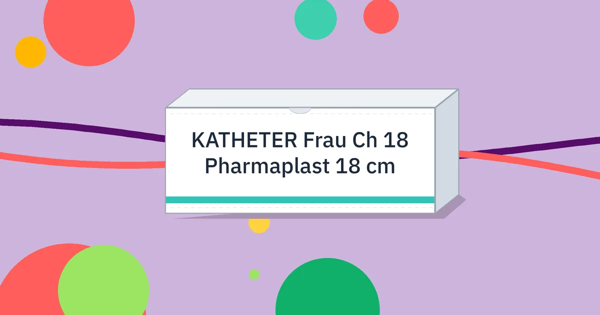 Symbolbild: Packung mit der Aufschrift KATHETER Frau Ch 18 Pharmaplast 18 cm (PZN 00879831) – Verfügbarkeit und Bezug in Apotheken in Frankfurt am Main