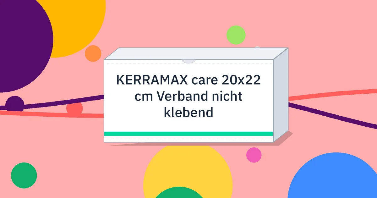 Symbolbild: Packung mit der Aufschrift KERRAMAX care 20x22 cm Verband nicht klebend (PZN 20176391) – Verfügbarkeit und Bezug in Apotheken in Frankfurt am Main