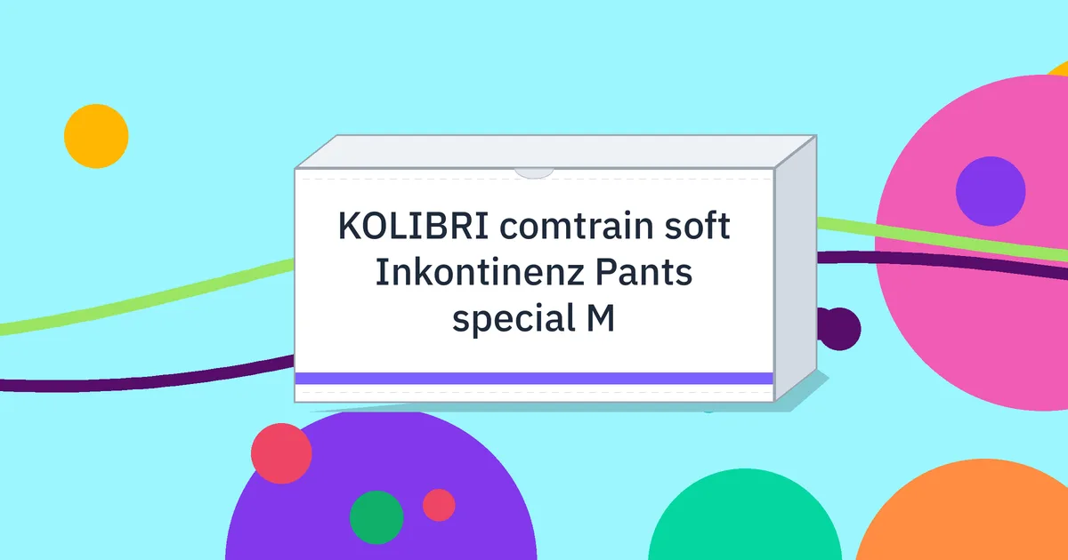 Symbolbild: Packung mit der Aufschrift KOLIBRI comtrain soft Inkontinenz Pants special M (PZN 12777165) – Verfügbarkeit und Bezug in Apotheken in Frankfurt am Main