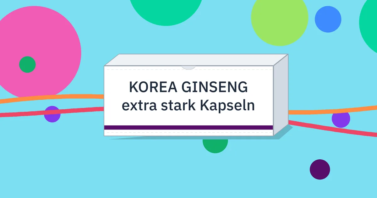 Symbolbild: Packung mit der Aufschrift KOREA GINSENG extra stark Kapseln (PZN 07653521) – Verfügbarkeit und Bezug in Apotheken in Frankfurt am Main