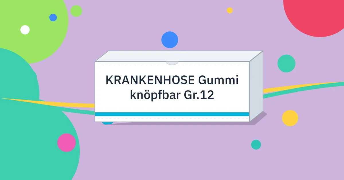 Symbolbild: Packung mit der Aufschrift KRANKENHOSE Gummi knöpfbar Gr.12 (PZN 01979730) – Verfügbarkeit und Bezug in Apotheken in Frankfurt am Main