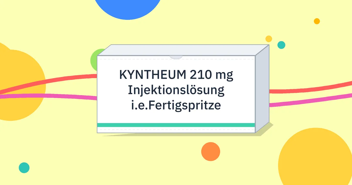 Symbolbild: Packung mit der Aufschrift KYNTHEUM 210 mg Injektionslösung i.e.Fertigspritze (PZN 17203428) – Verfügbarkeit und Bezug in Apotheken in Frankfurt am Main