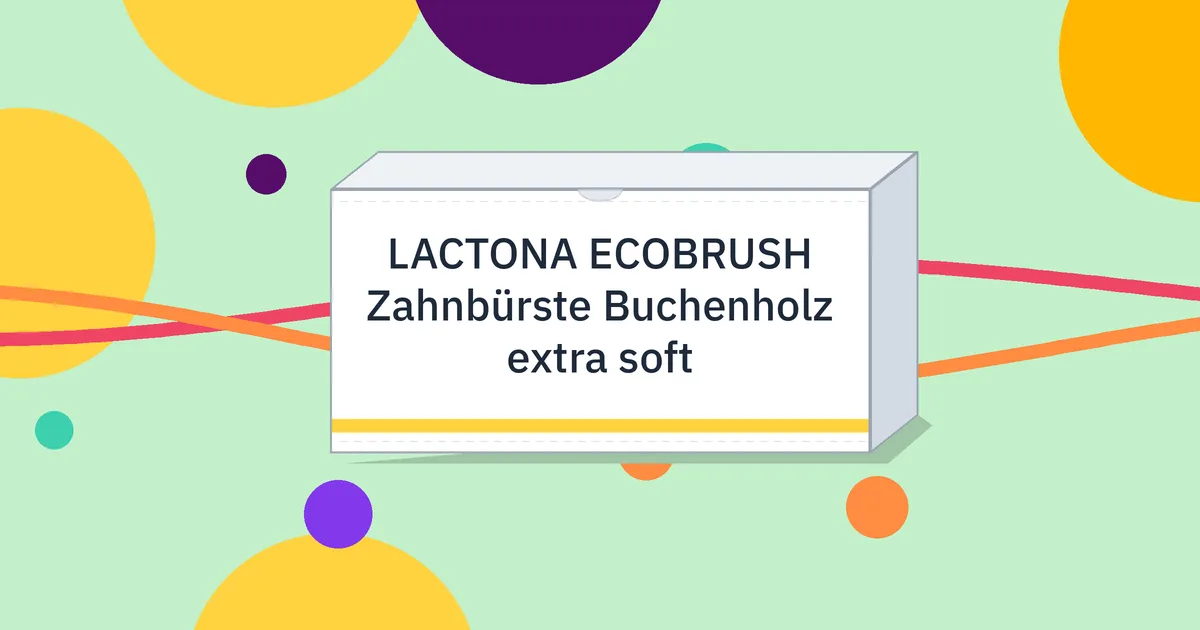 Symbolbild: Packung mit der Aufschrift LACTONA ECOBRUSH Zahnbürste Buchenholz extra soft (PZN 19279306) – Verfügbarkeit und Bezug in Apotheken in Frankfurt am Main