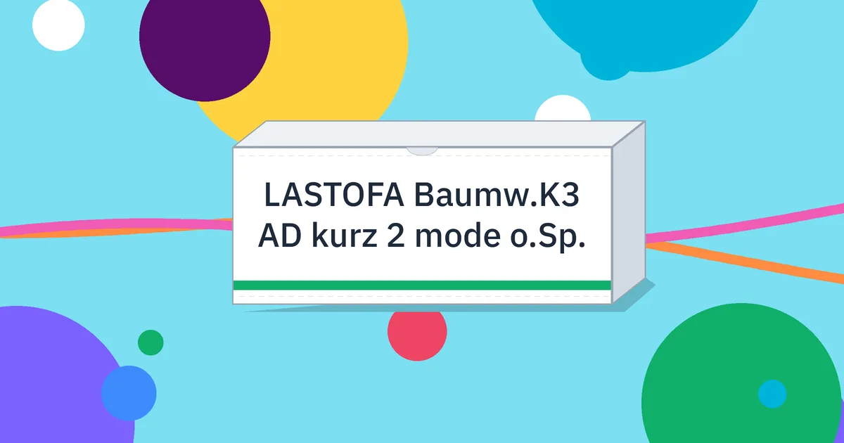 Symbolbild: Packung mit der Aufschrift LASTOFA Baumw.K3 AD kurz 2 mode o.Sp. (PZN 01953759) – Verfügbarkeit und Bezug in Apotheken in Frankfurt am Main
