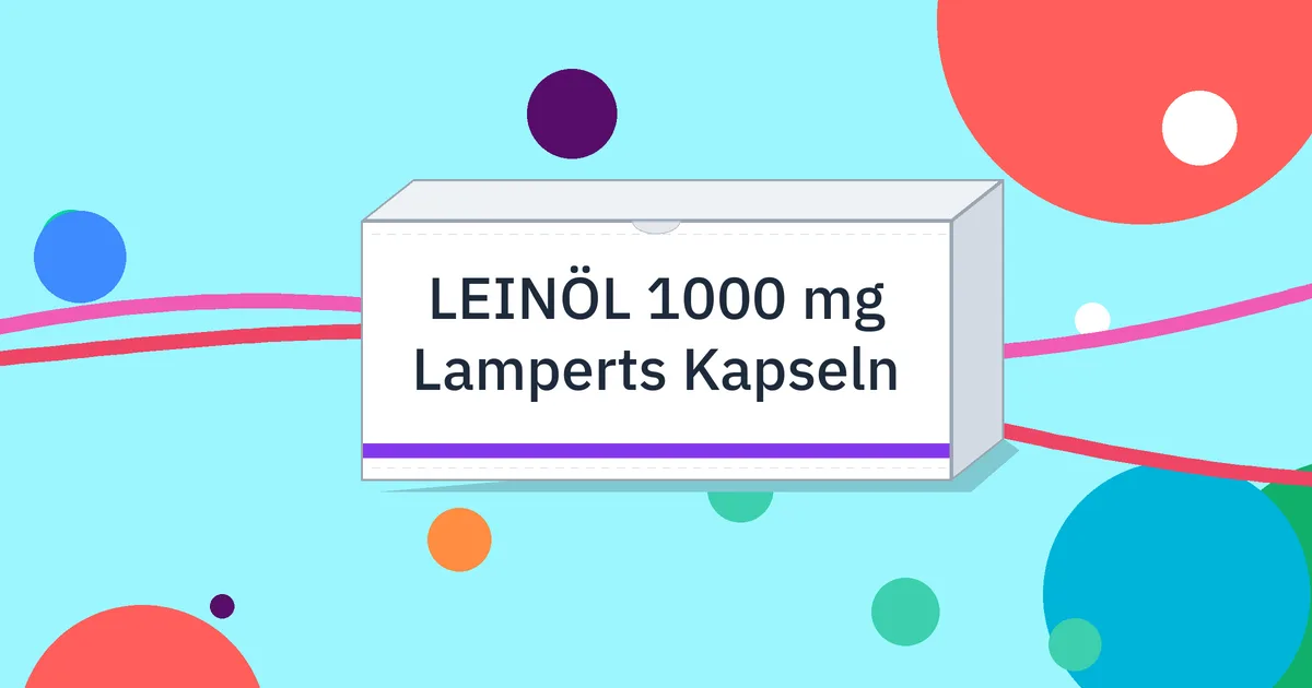 Symbolbild: Packung mit der Aufschrift LEINÖL 1000 mg Lamperts Kapseln (PZN 09633876) – Verfügbarkeit und Bezug in Apotheken in Frankfurt am Main