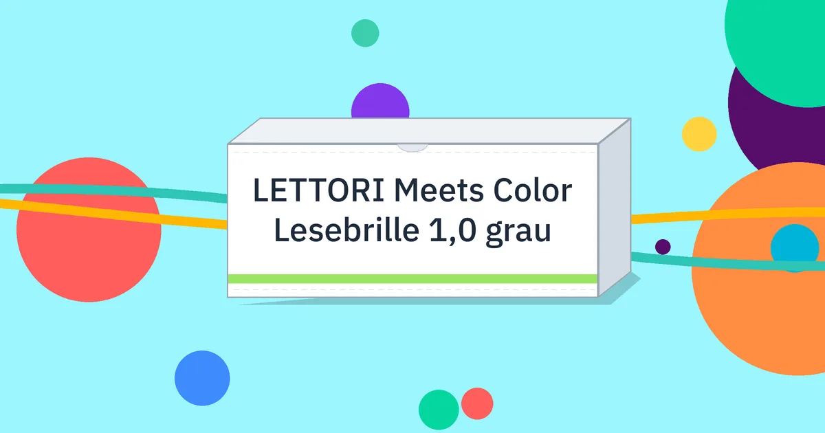 Symbolbild: Packung mit der Aufschrift LETTORI Meets Color Lesebrille 1,0 grau (PZN 11056989) – Verfügbarkeit und Bezug in Apotheken in Frankfurt am Main