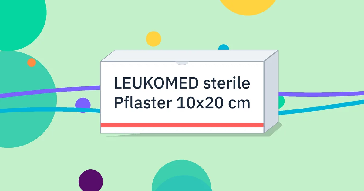 Symbolbild: Packung mit der Aufschrift LEUKOMED sterile Pflaster 10x20 cm (PZN 12657076) – Verfügbarkeit und Bezug in Apotheken in Frankfurt am Main