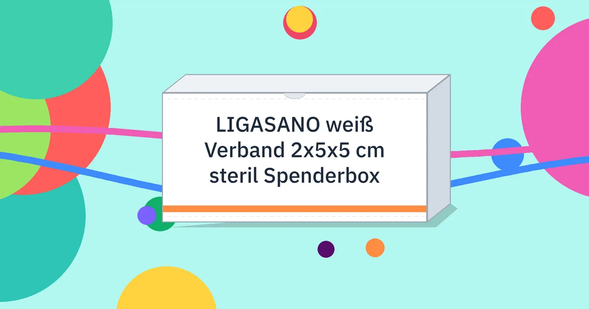 Symbolbild: Packung mit der Aufschrift LIGASANO weiß Verband 2x5x5 cm steril Spenderbox (PZN 20171962) – Verfügbarkeit und Bezug in Apotheken in Frankfurt am Main