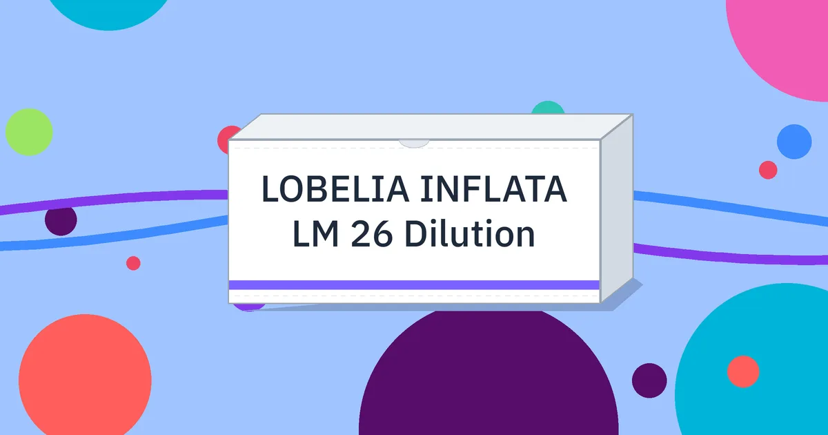 Symbolbild: Packung mit der Aufschrift LOBELIA INFLATA LM 26 Dilution (PZN 13534016) – Verfügbarkeit und Bezug in Apotheken in Frankfurt am Main