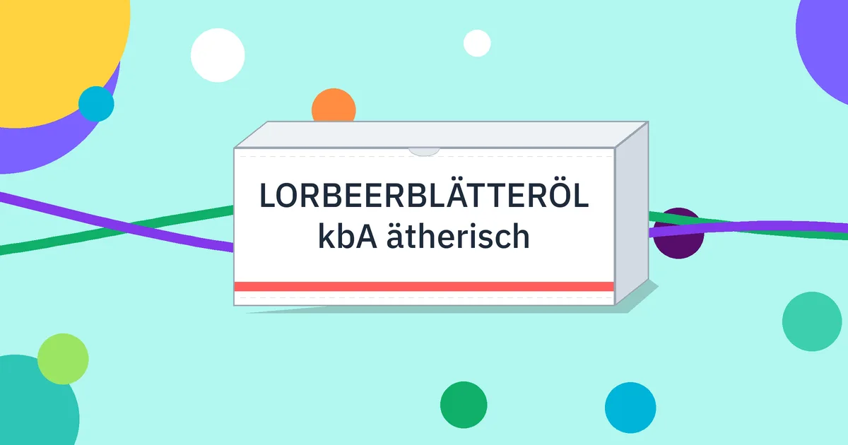 Symbolbild: Packung mit der Aufschrift LORBEERBLÄTTERÖL kbA ätherisch (PZN 01927845) – Verfügbarkeit und Bezug in Apotheken in Frankfurt am Main
