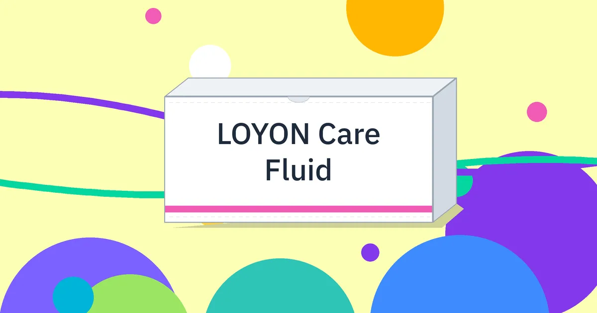 Symbolbild: Packung mit der Aufschrift LOYON Care Fluid (PZN 15371541) – Verfügbarkeit und Bezug in Apotheken in Frankfurt am Main