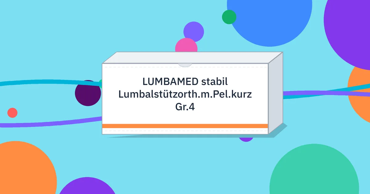 Symbolbild: Packung mit der Aufschrift LUMBAMED stabil Lumbalstützorth.m.Pel.kurz Gr.4 (PZN 15313839) – Verfügbarkeit und Bezug in Apotheken in Frankfurt am Main