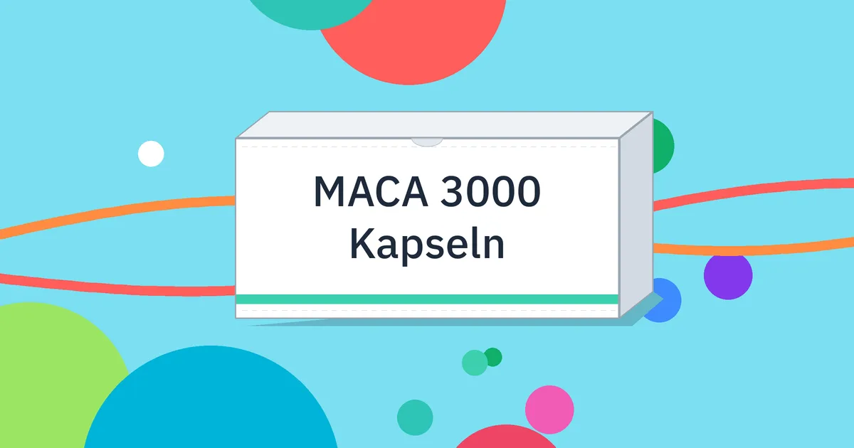 Symbolbild: Packung mit der Aufschrift MACA 3000 Kapseln (PZN 03074648) – Verfügbarkeit und Bezug in Apotheken in Frankfurt am Main