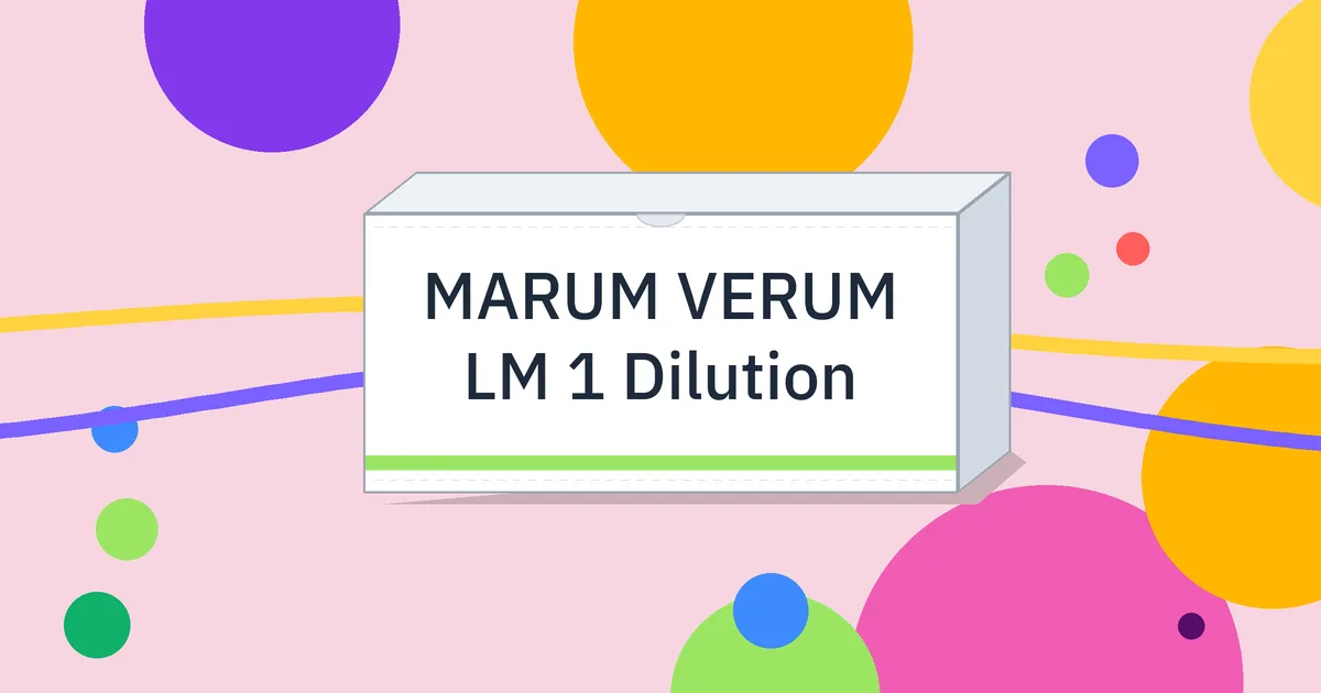 Symbolbild: Packung mit der Aufschrift MARUM VERUM LM 1 Dilution (PZN 12946337) – Verfügbarkeit und Bezug in Apotheken in Frankfurt am Main