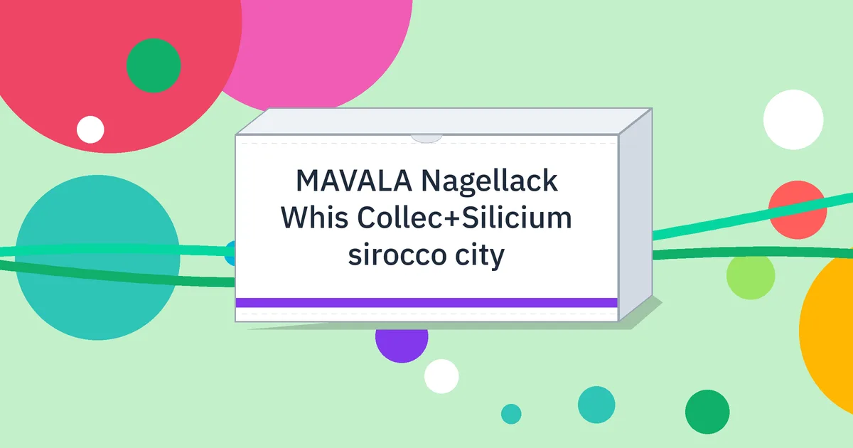 Symbolbild: Packung mit der Aufschrift MAVALA Nagellack Whis Collec+Silicium sirocco city (PZN 19468071) – Verfügbarkeit und Bezug in Apotheken in Frankfurt am Main