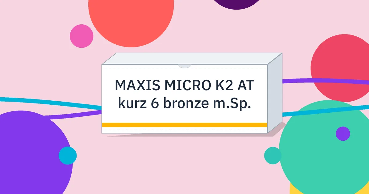 Symbolbild: Packung mit der Aufschrift MAXIS MICRO K2 AT kurz 6 bronze m.Sp. (PZN 17673080) – Verfügbarkeit und Bezug in Apotheken in Frankfurt am Main