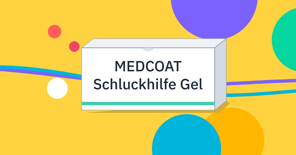 Symbolbild: Packung mit der Aufschrift MEDCOAT Schluckhilfe Gel (PZN 11167602) – Verfügbarkeit und Bezug in Apotheken in Frankfurt am Main