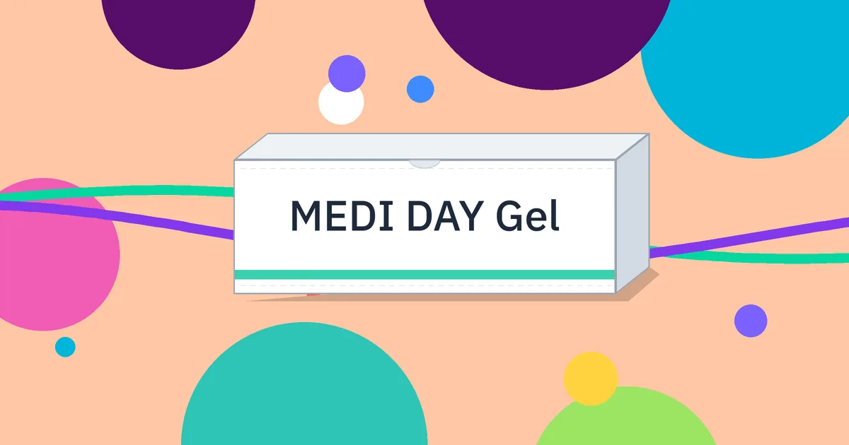 Symbolbild: Packung mit der Aufschrift MEDI DAY Gel (PZN 18042996) – Verfügbarkeit und Bezug in Apotheken in Frankfurt am Main