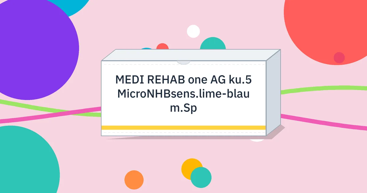 Symbolbild: Packung mit der Aufschrift MEDI REHAB one AG ku.5 MicroNHBsens.lime-blau m.Sp (PZN 18898266) – Verfügbarkeit und Bezug in Apotheken in Frankfurt am Main