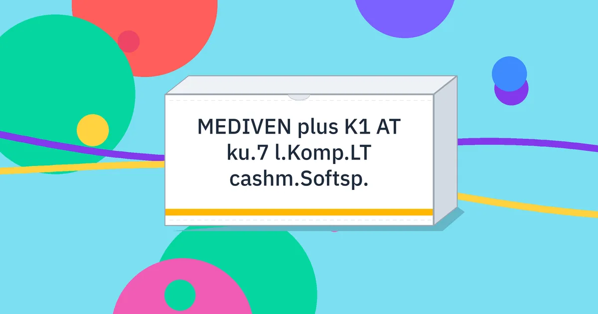 Symbolbild: Packung mit der Aufschrift MEDIVEN plus K1 AT ku.7 l.Komp.LT cashm.Softsp. (PZN 15029191) – Verfügbarkeit und Bezug in Apotheken in Frankfurt am Main