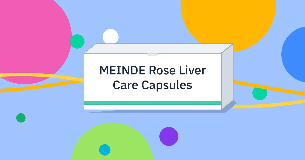 Symbolbild: Packung mit der Aufschrift MEINDE Rose Liver Care Capsules (PZN 20103966) – Verfügbarkeit und Bezug in Apotheken in Frankfurt am Main