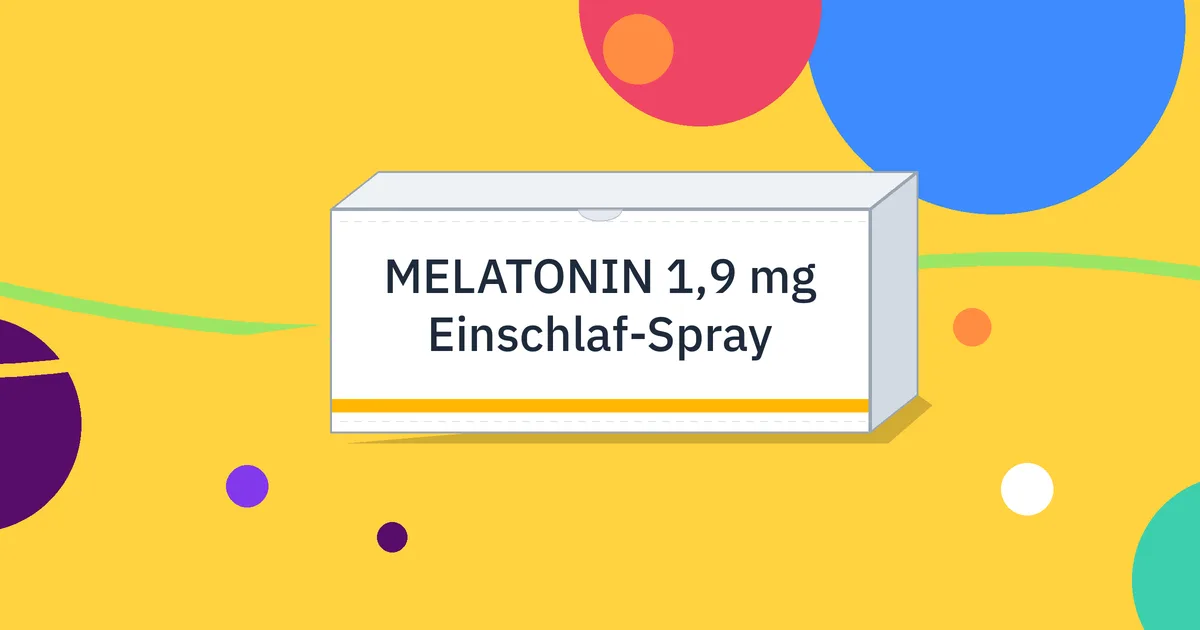 Symbolbild: Packung mit der Aufschrift MELATONIN 1,9 mg Einschlaf-Spray (PZN 18432705) – Verfügbarkeit und Bezug in Apotheken in Frankfurt am Main