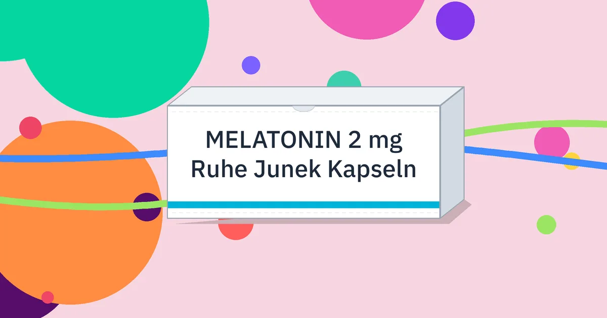 Symbolbild: Packung mit der Aufschrift MELATONIN 2 mg Ruhe Junek Kapseln (PZN 17900328) – Verfügbarkeit und Bezug in Apotheken in Frankfurt am Main