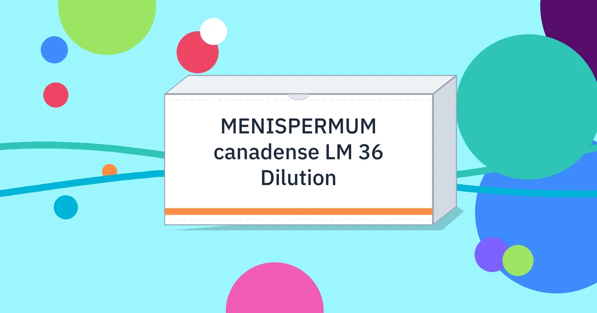 Symbolbild: Packung mit der Aufschrift MENISPERMUM canadense LM 36 Dilution (PZN 13603527) – Verfügbarkeit und Bezug in Apotheken in Frankfurt am Main