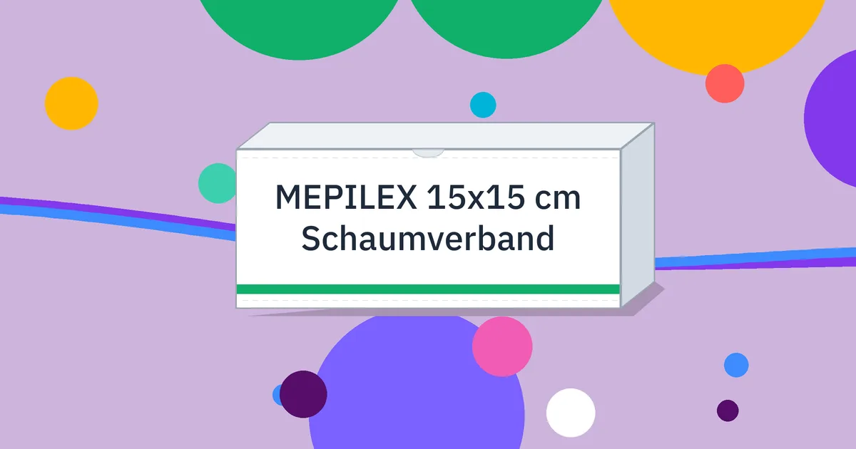 Symbolbild: Packung mit der Aufschrift MEPILEX 15x15 cm Schaumverband (PZN 20086044) – Verfügbarkeit und Bezug in Apotheken in Frankfurt am Main