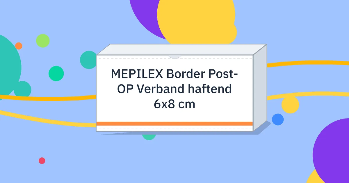 Symbolbild: Packung mit der Aufschrift MEPILEX Border Post-OP Verband haftend 6x8 cm (PZN 10187488) – Verfügbarkeit und Bezug in Apotheken in Frankfurt am Main