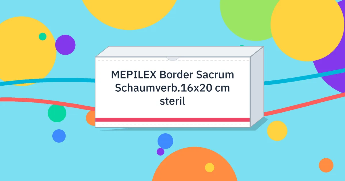 Symbolbild: Packung mit der Aufschrift MEPILEX Border Sacrum Schaumverb.16x20 cm steril (PZN 18411235) – Verfügbarkeit und Bezug in Apotheken in Frankfurt am Main
