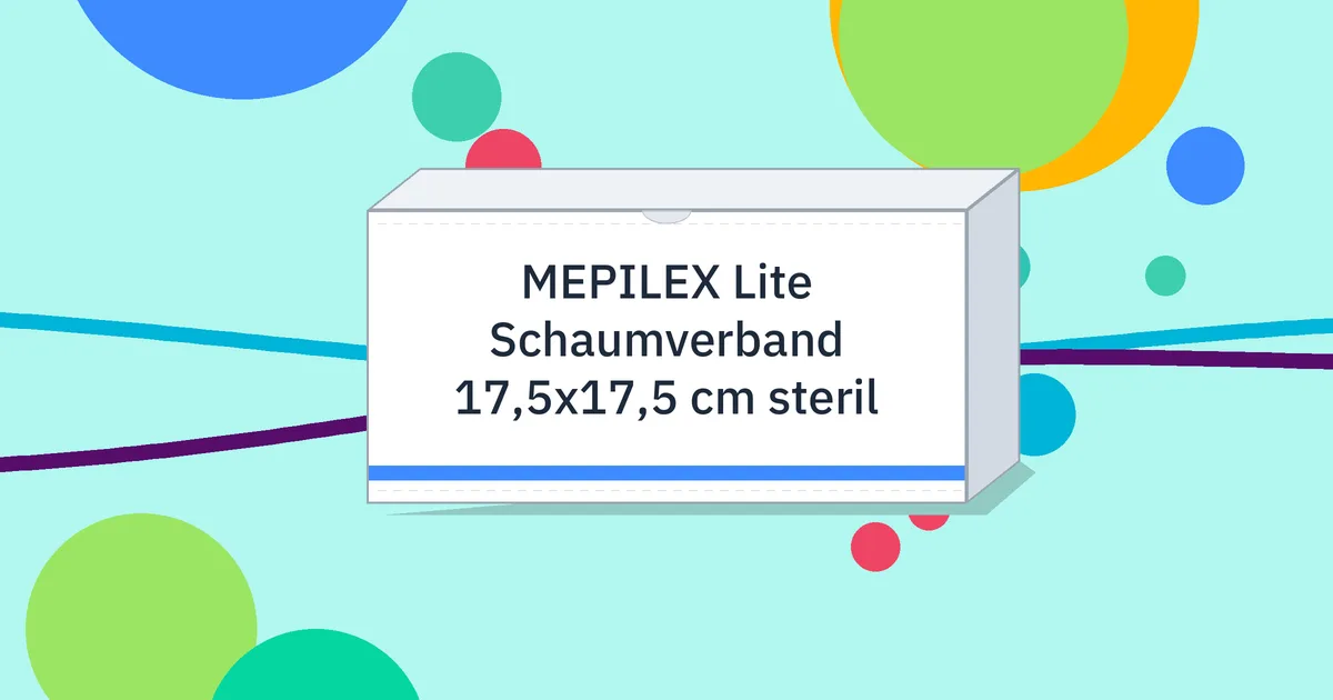 Symbolbild: Packung mit der Aufschrift MEPILEX Lite Schaumverband 17,5x17,5 cm steril (PZN 03642779) – Verfügbarkeit und Bezug in Apotheken in Frankfurt am Main