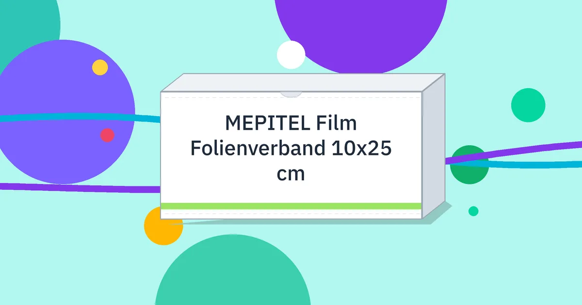 Symbolbild: Packung mit der Aufschrift MEPITEL Film Folienverband 10x25 cm (PZN 11148154) – Verfügbarkeit und Bezug in Apotheken in Frankfurt am Main