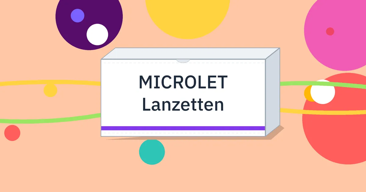 Symbolbild: Packung mit der Aufschrift MICROLET Lanzetten (PZN 20545196) – Verfügbarkeit und Bezug in Apotheken in Frankfurt am Main
