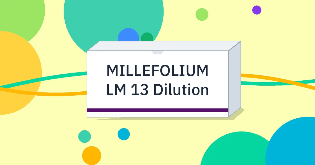 Symbolbild: Packung mit der Aufschrift MILLEFOLIUM LM 13 Dilution (PZN 13607979) – Verfügbarkeit und Bezug in Apotheken in Frankfurt am Main