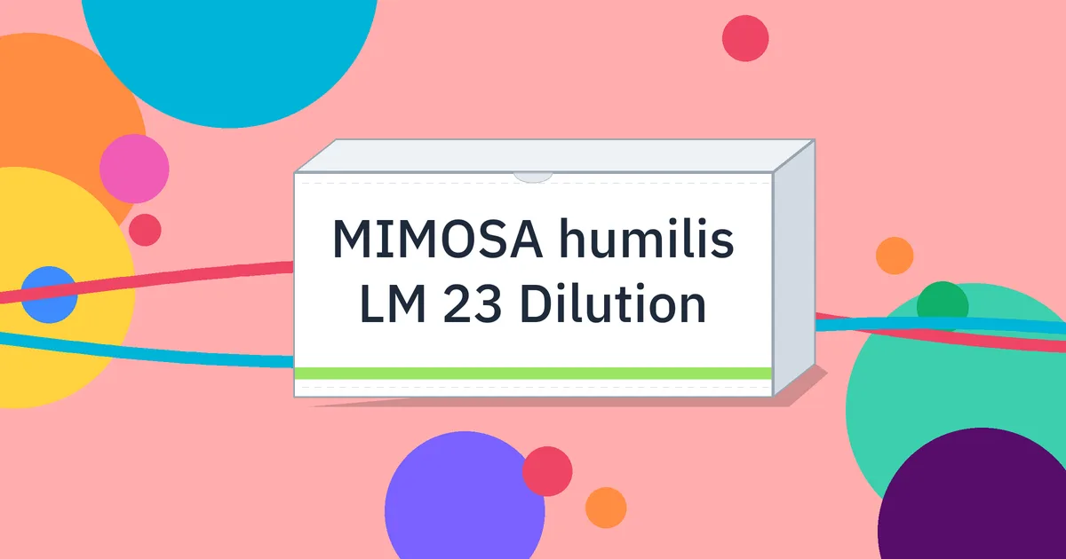 Symbolbild: Packung mit der Aufschrift MIMOSA humilis LM 23 Dilution (PZN 13608559) – Verfügbarkeit und Bezug in Apotheken in Frankfurt am Main
