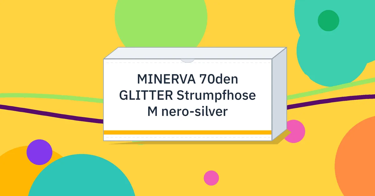 Symbolbild: Packung mit der Aufschrift MINERVA 70den GLITTER Strumpfhose M nero-silver (PZN 16858742) – Verfügbarkeit und Bezug in Apotheken in Frankfurt am Main