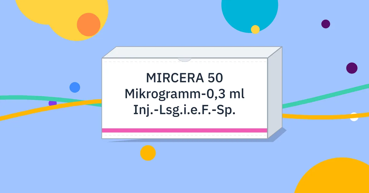 Symbolbild: Packung mit der Aufschrift MIRCERA 50 Mikrogramm-0,3 ml Inj.-Lsg.i.e.F.-Sp. (PZN 07773099) – Verfügbarkeit und Bezug in Apotheken in Frankfurt am Main
