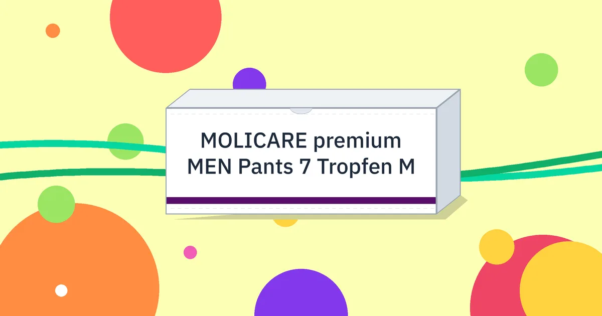 Symbolbild: Packung mit der Aufschrift MOLICARE premium MEN Pants 7 Tropfen M (PZN 18300731) – Verfügbarkeit und Bezug in Apotheken in Frankfurt am Main