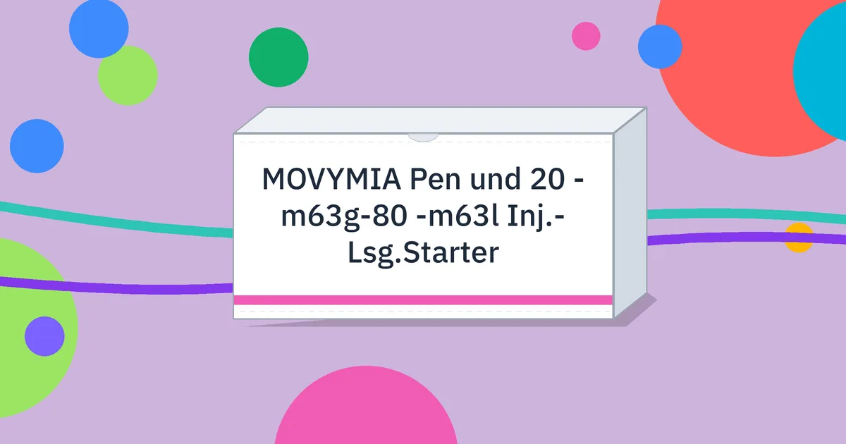 Symbolbild: Packung mit der Aufschrift MOVYMIA Pen und 20 -m63g-80 -m63l Inj.-Lsg.Starter (PZN 20838544) – Verfügbarkeit und Bezug in Apotheken in Frankfurt am Main