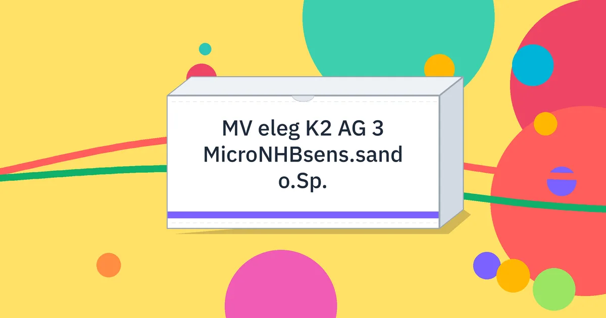 Symbolbild: Packung mit der Aufschrift MV eleg K2 AG 3 MicroNHBsens.sand o.Sp. (PZN 18930403) – Verfügbarkeit und Bezug in Apotheken in Frankfurt am Main