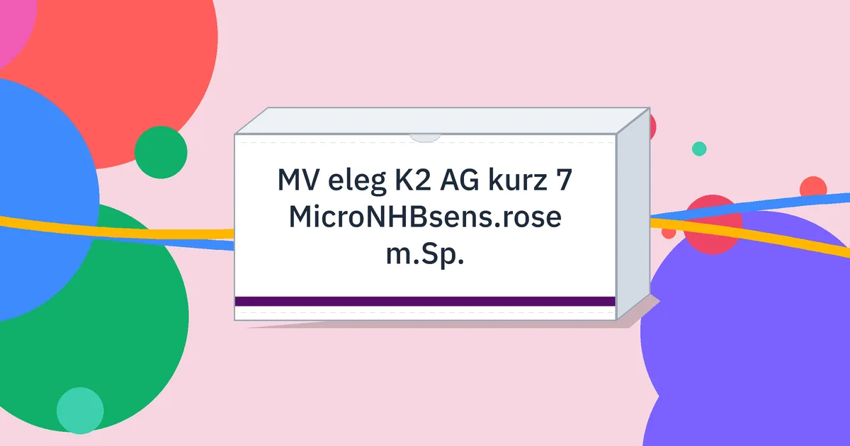 Symbolbild: Packung mit der Aufschrift MV eleg K2 AG kurz 7 MicroNHBsens.rose m.Sp. (PZN 15709655) – Verfügbarkeit und Bezug in Apotheken in Frankfurt am Main