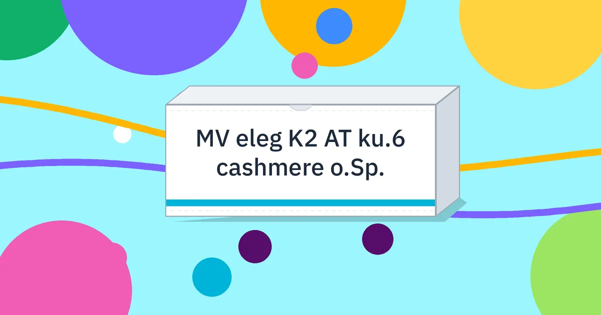 Symbolbild: Packung mit der Aufschrift MV eleg K2 AT ku.6 cashmere o.Sp. (PZN 15287361) – Verfügbarkeit und Bezug in Apotheken in Frankfurt am Main