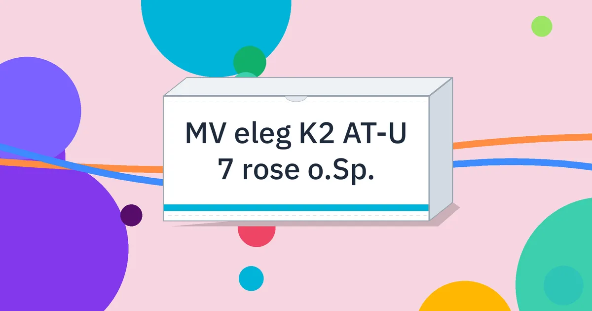 Symbolbild: Packung mit der Aufschrift MV eleg K2 AT-U 7 rose o.Sp. (PZN 15291090) – Verfügbarkeit und Bezug in Apotheken in Frankfurt am Main